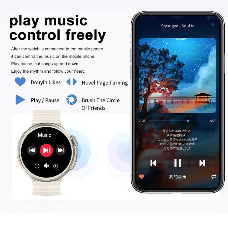 นาฬิกาอัจฉริยะ Kawa Z78 Ultra วัดน้ำตาลในเลือด วัดอัตราการเต้นหัวใจ กันน้ำ วัดแคลลอรี่ รองรับ ...