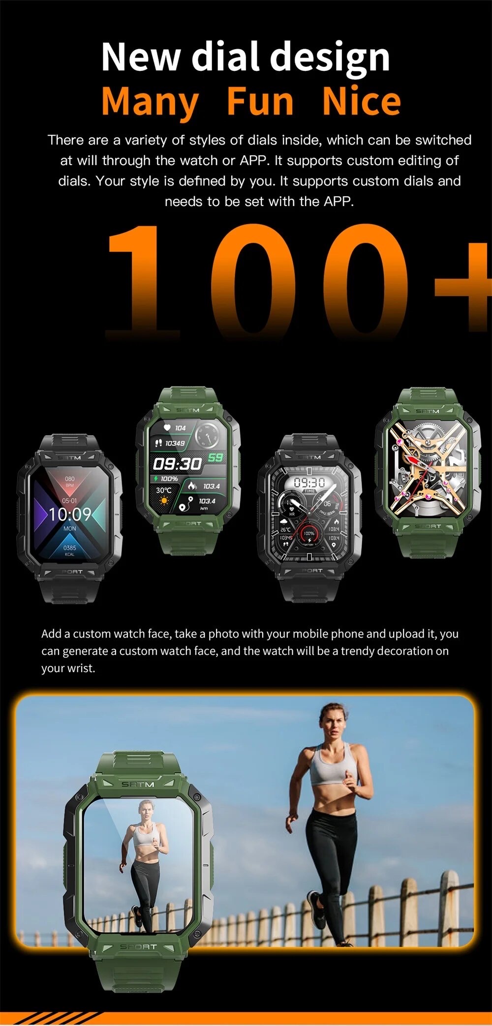 นาฬิกาอัจฉริยะ Kawa F307 วัดน้ำตาลในเลือด วัดอัตราการเต้นหัวใจ กันน้ำ วัดแคลลอรี่ รองรับภาษาไทย ...