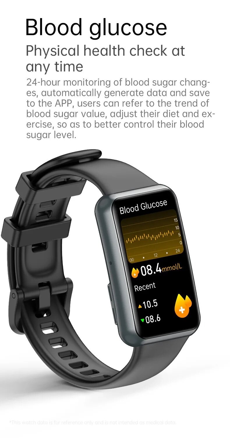 นาฬิกาอัจฉริยะ Kawa JL6 วัดน้ำตาลในเลือด ECG วัดอัตราการเต้นหัวใจ กันน้ำ วัดแคลลอรี่ รองรับภาษา ...