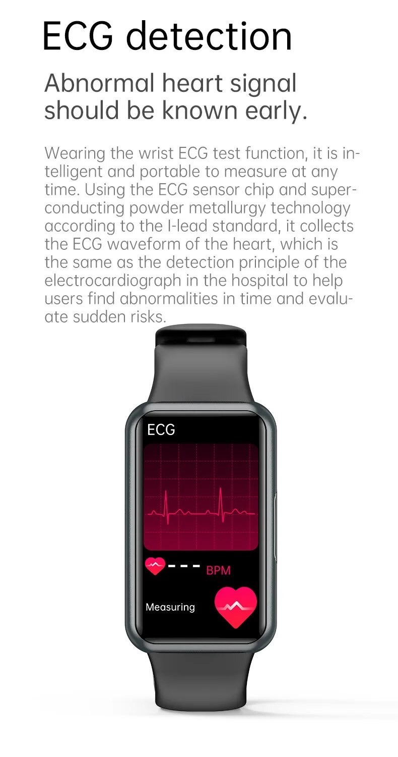 นาฬิกาอัจฉริยะ Kawa JL6 วัดน้ำตาลในเลือด ECG วัดอัตราการเต้นหัวใจ กันน้ำ วัดแคลลอรี่ รองรับภาษา ...