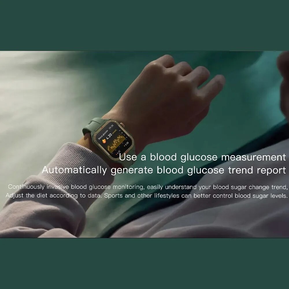 นาฬิกาอัจฉริยะ Kawa E01 วัดน้ำตาลในเลือด ECG วัดอัตราการเต้นหัวใจ กันน้ำ วัดแคลลอรี่ รองรับภาษา ...